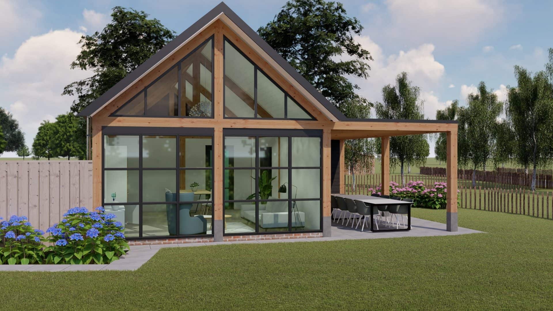 Douglas overkapping met glas - op maat | Outdoor Island